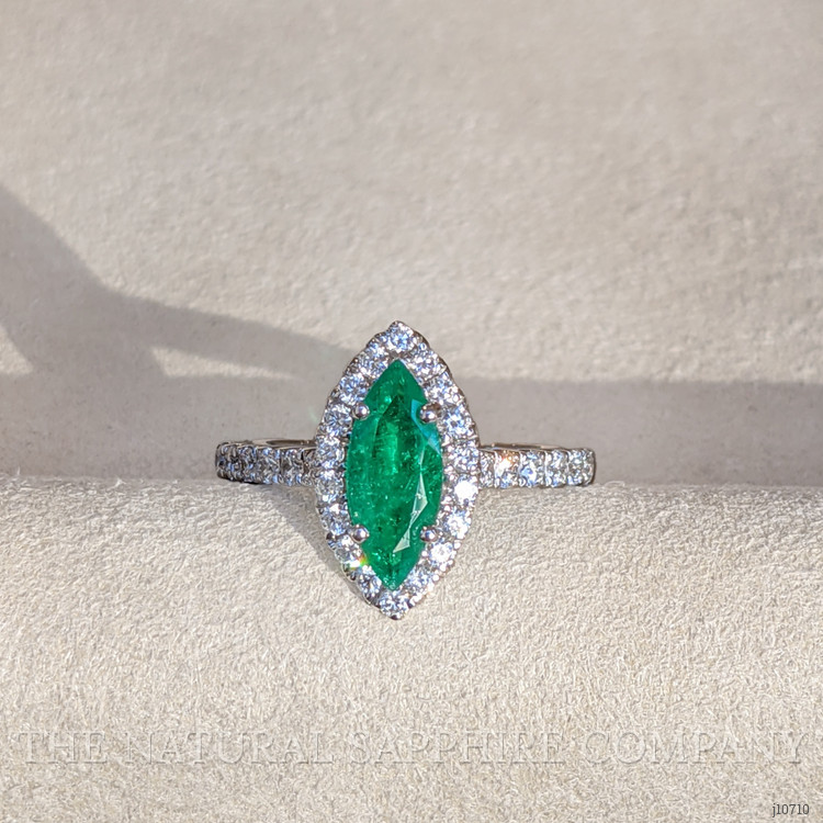 Emerald Ring - Marquise 0.88 Ct. - 18K White Gold #J10710 | The Natural ...