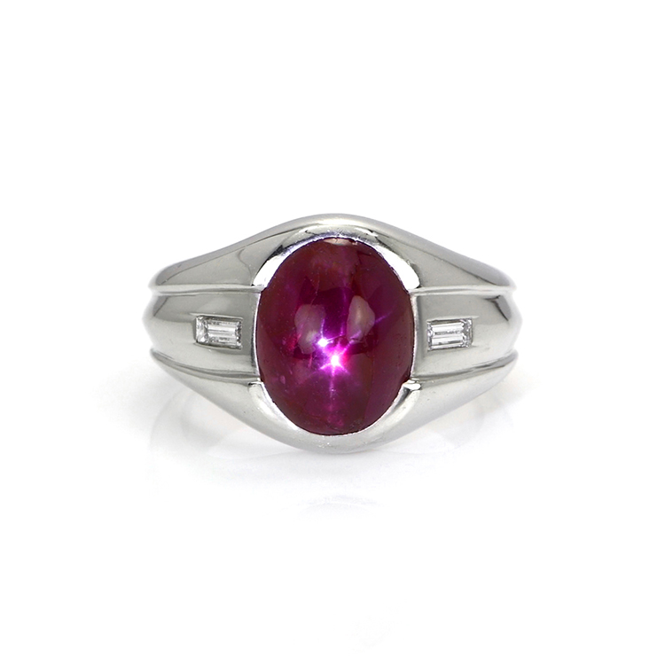 Ruby Ring Oval 7.21 Ct. Platinum 950 J242 The Natural Ruby Company