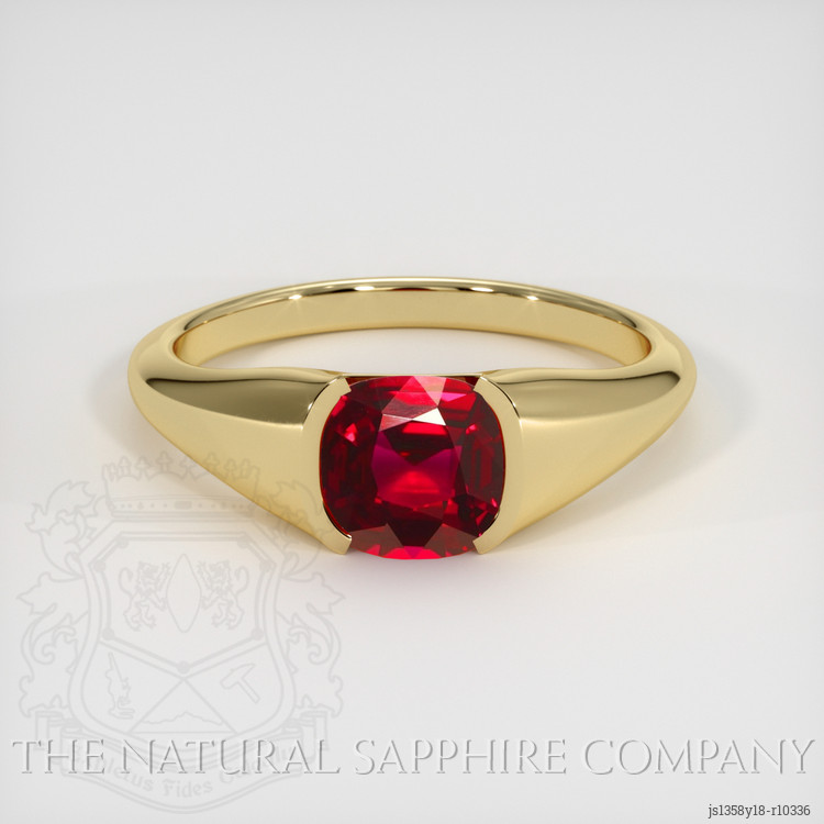 Men's Ruby Ring 2.10 Ct. 18K Yellow Gold | The Natural Ruby Company