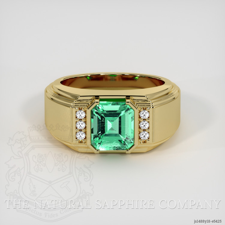 Men's Emerald Ring 1.95 Ct. 18K Yellow Gold | The Natural Emerald Company