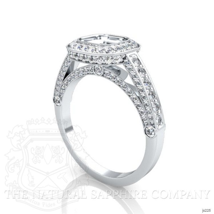 Platinum 950 Pave Ring Setting #JS225PT | The Natural Ruby Company