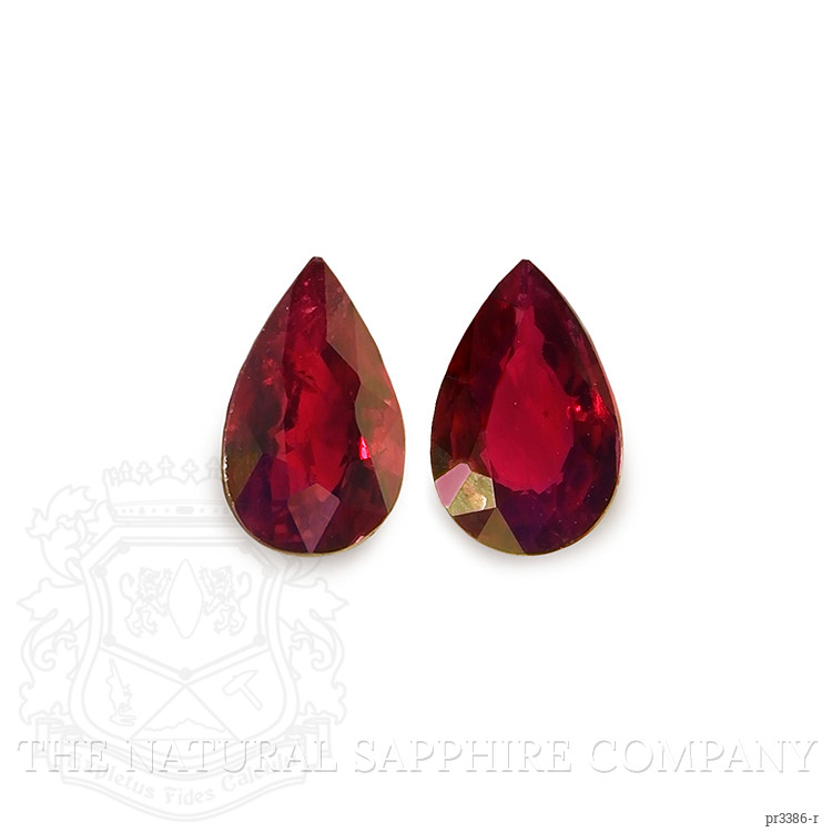 Ruby Pair - Pear 0.92 Ct. - #PR3386-R | The Natural Ruby Company